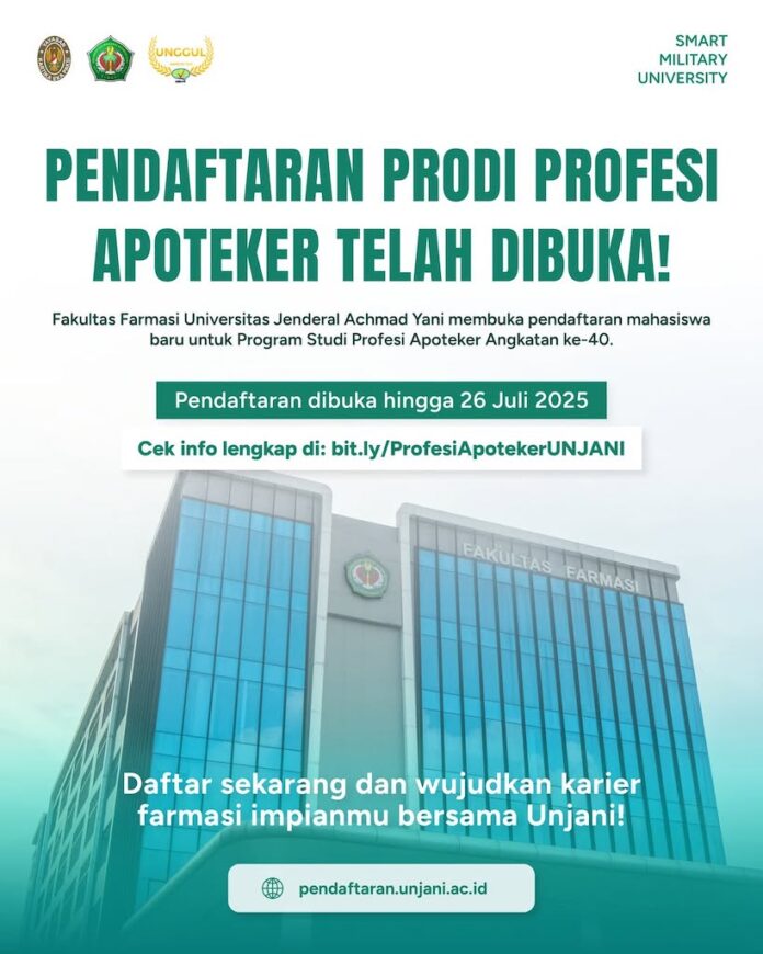 Jalur Profesi Dibuka! Pendaftaran Program Apoteker UNJANI Resmi Dimulai ...