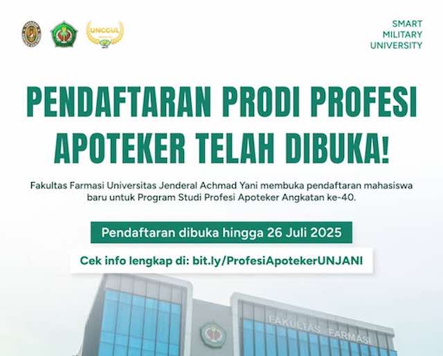 Jalur Profesi Dibuka! Pendaftaran Program Apoteker UNJANI Resmi Dimulai - KabarKampus.com