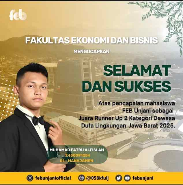 Mahasiswa FEB UNJANI Raih Prestasi di Ajang Duta Lingkungan Jawa Barat 2025! - KabarKampus.com